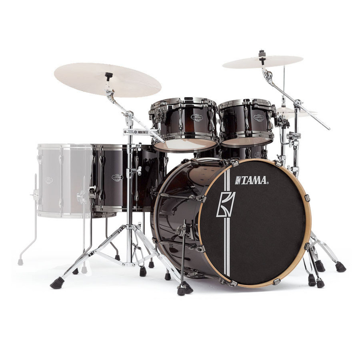 DISC Tama Superstar Hyperdrive Custom Maple 5 Pc Drum Kit, Dark Moc ...