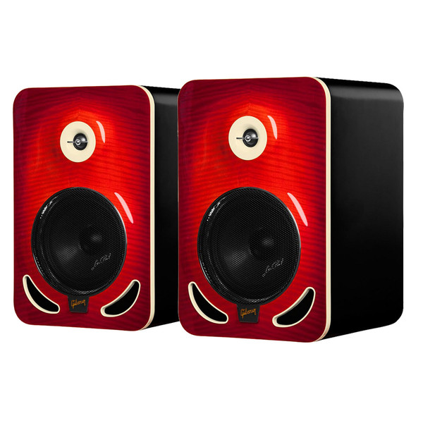 DISC Gibson Les Paul LP8 Reference Monitors, Cherry (Pair) at Gear4music
