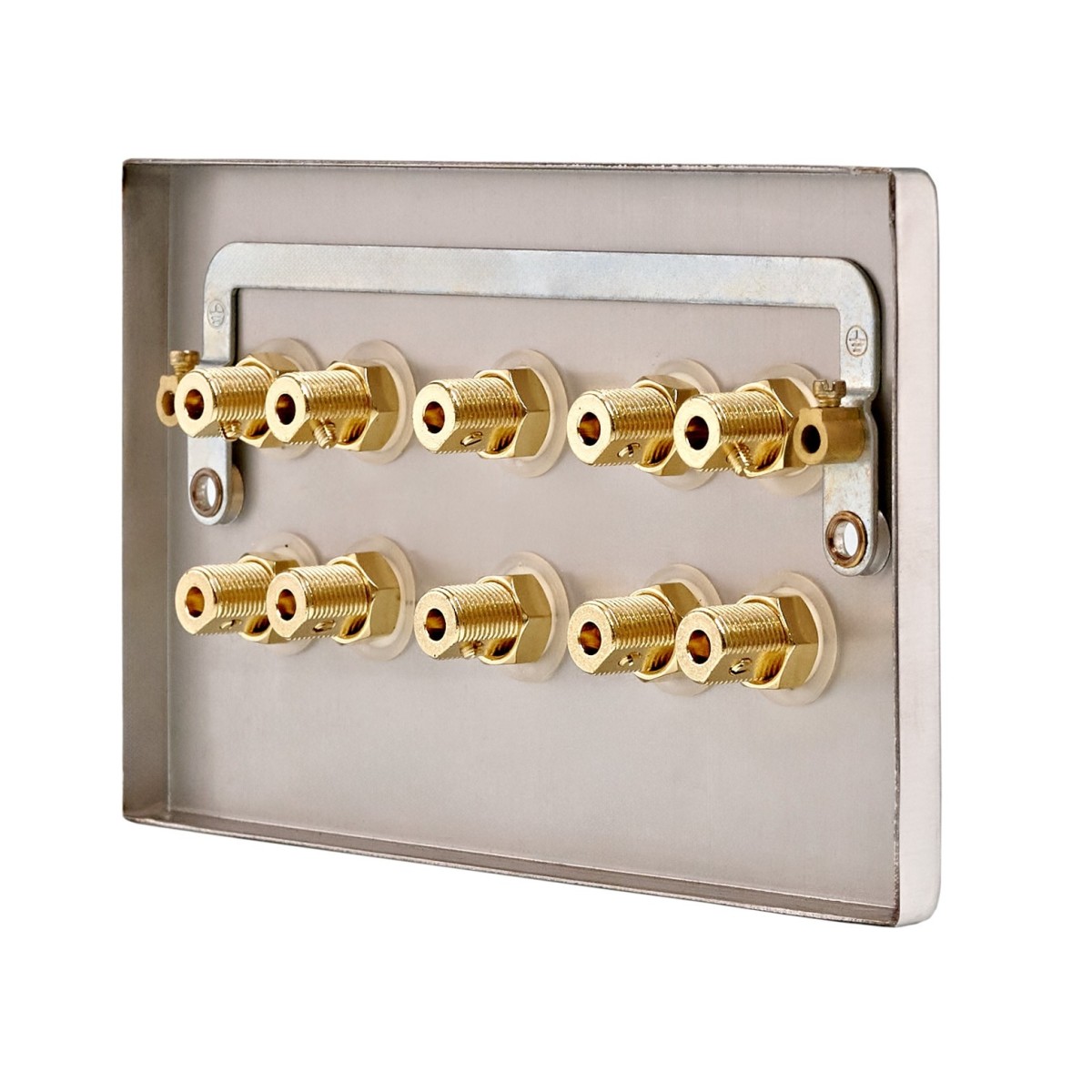 Speaker Frame Chrome Speaker Wall Plate With 2 Binding Posts - Banana ...