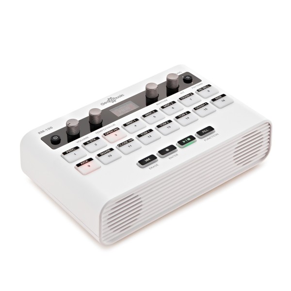 RM-100 Rhythm & Drum Machine by Gear4music, White at Gear4music