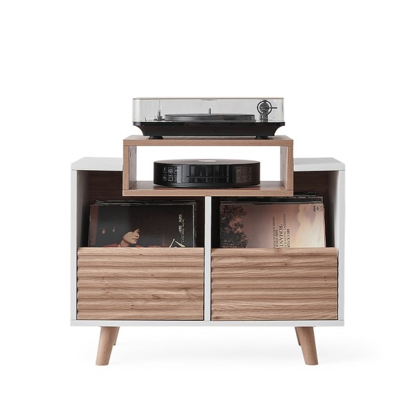 Norstone Oslo Vinyl 800 Cabinet, White / Clear Oak at AV.com
