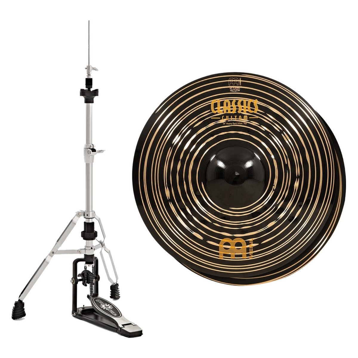 Meinl Classics Custom Dark 14" Heavy Hi-Hats & Heavy Duty Two-Leg Hi ...