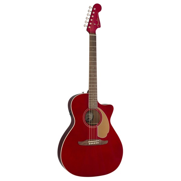 Fender Newporter Player Electro Acoustic, Candy Apple Red at Gear4music