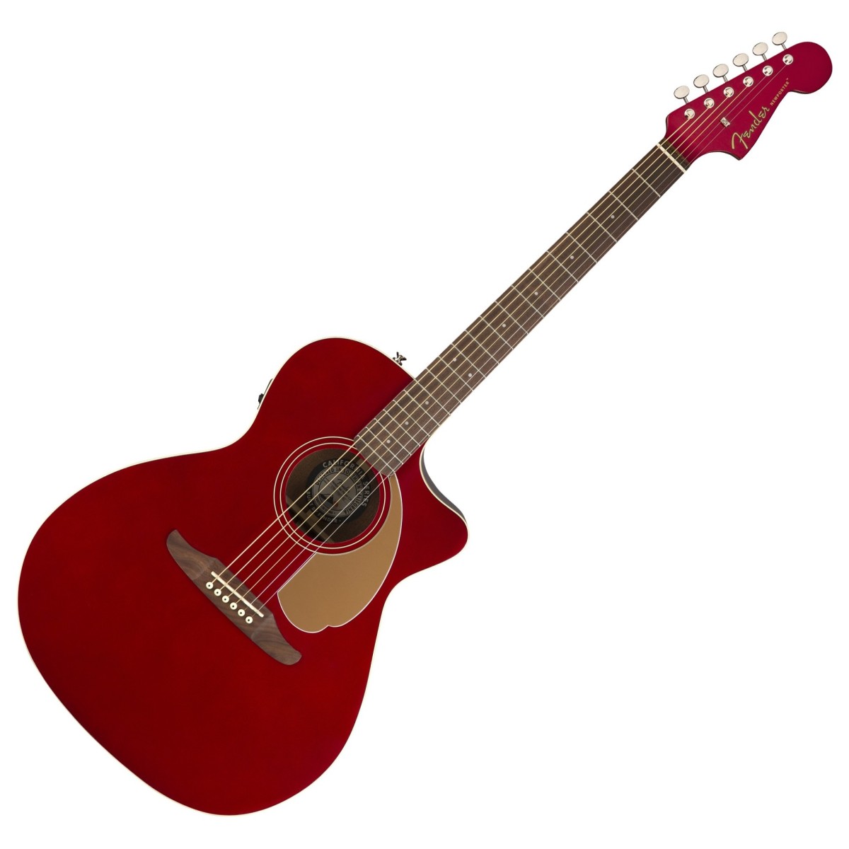 Fender Newporter Player Electro Acoustic, Candy Apple Red at Gear4music