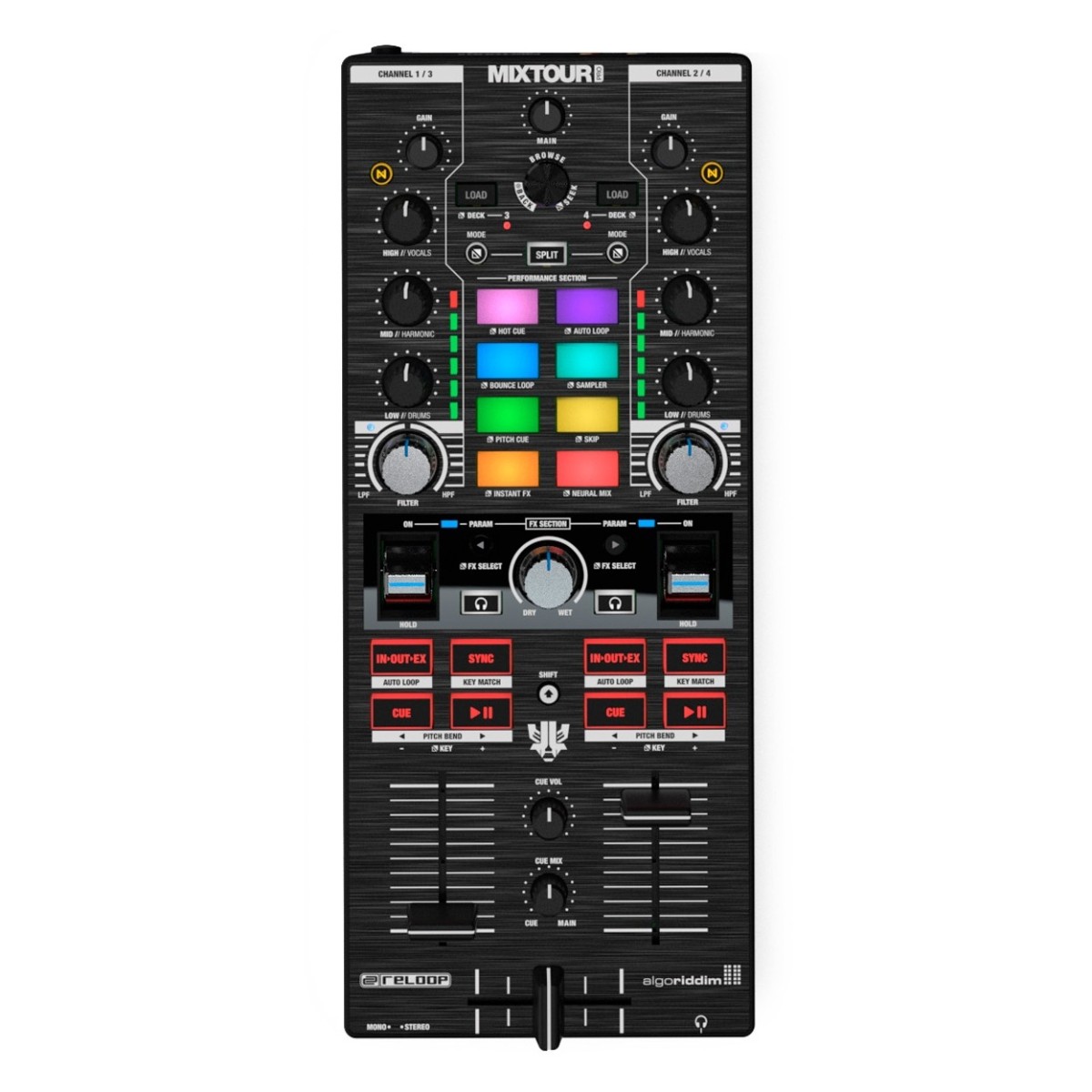 Reloop Mixtour Pro All-in-One DJ Controller for Algoriddim DJay Pro ...