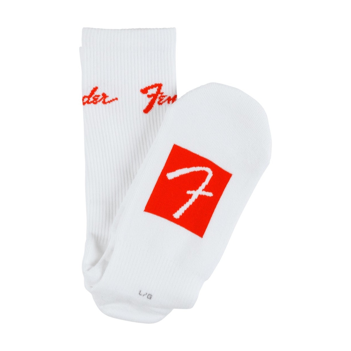 Fender Logo Stomp Socks, White, Large at Gear4music