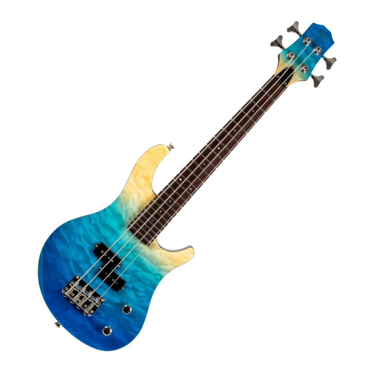 Flight Mini Bass Electric Bass, Transparent Blue - Nearly New at Gear4music