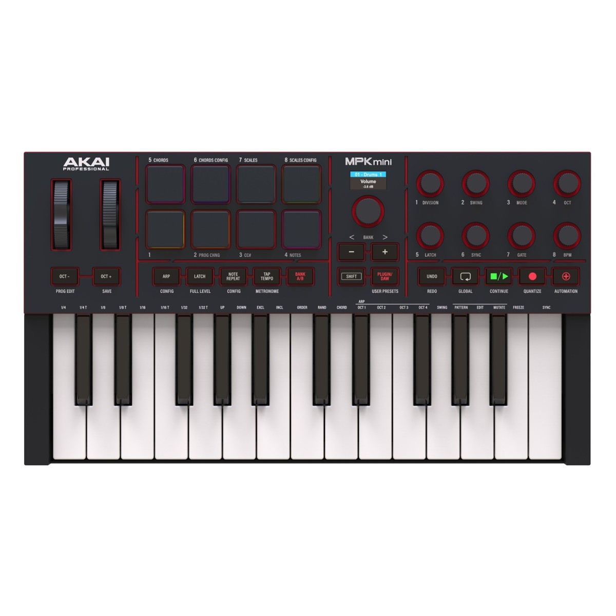 Akai Professional MPK Mini MK4 Compact MIDI Keyboard & Pad Controller ...