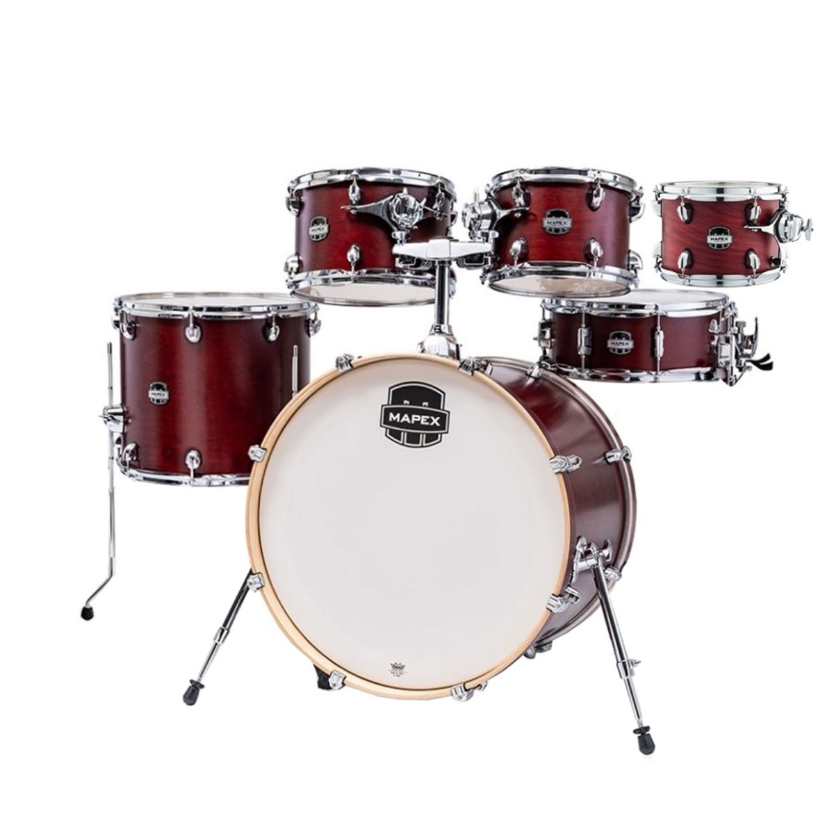 DISC Mapex Mars Maple 22'' 6pc Rock Fusion Shell Pack, Merlot Satin na ...