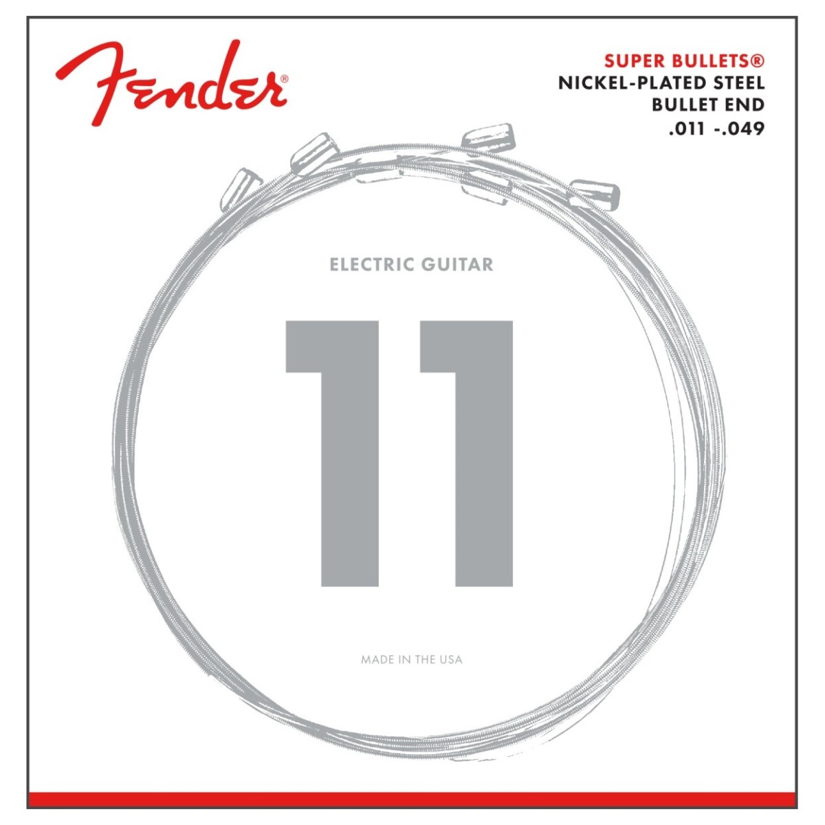 Fender Super Bullet Strings Nickel Plated Steel Bullet End 3250m Gauges ...