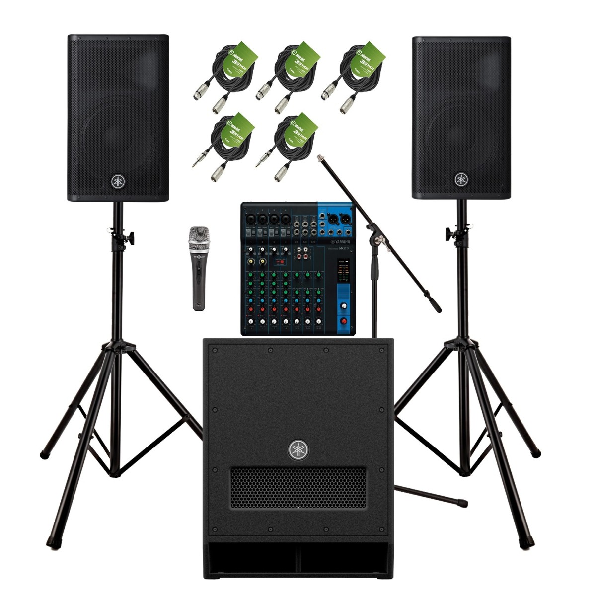 Yamaha DXR12mkII Complete PA System Bundle at Gear4music