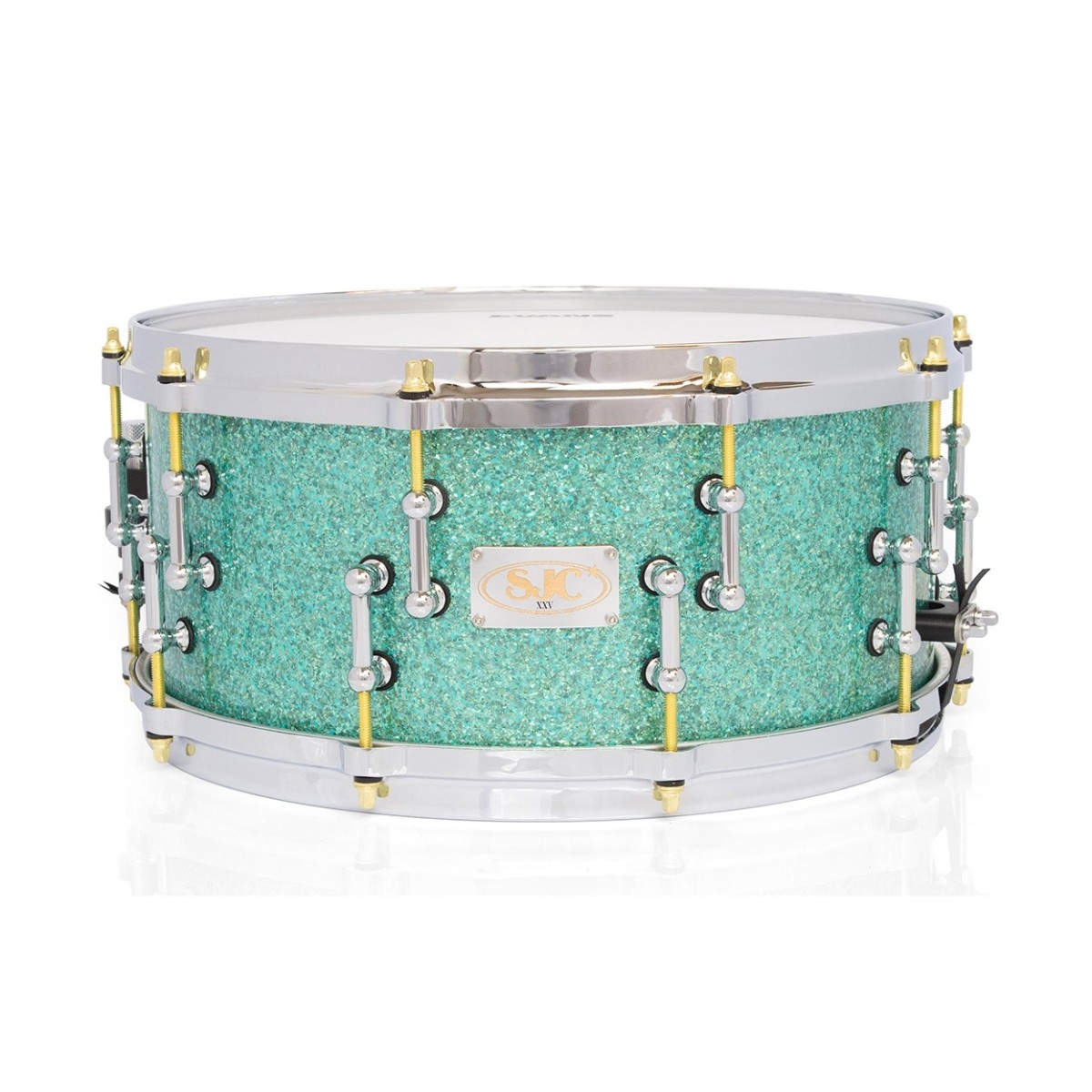 SJC Drums 25th Anniversary 14 x 6.5'' Snare Drum, Turquoise Glitter at ...