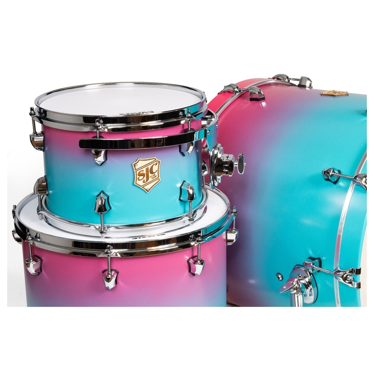 SJC Drums Colour Rush 3pc Shell Pack, Aqua Punch at Gear4music
