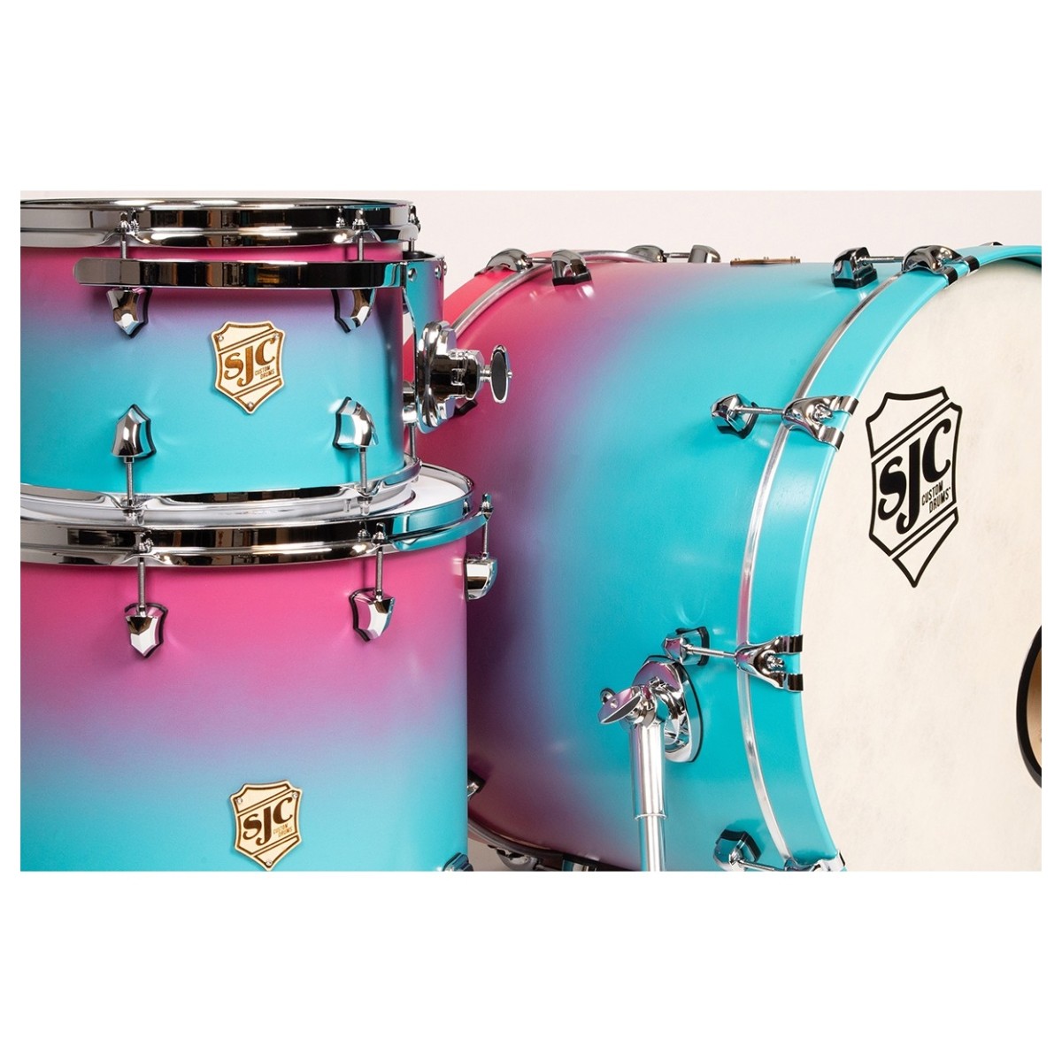 SJC Drums Colour Rush 3pc Shell Pack, Aqua Punch at Gear4music