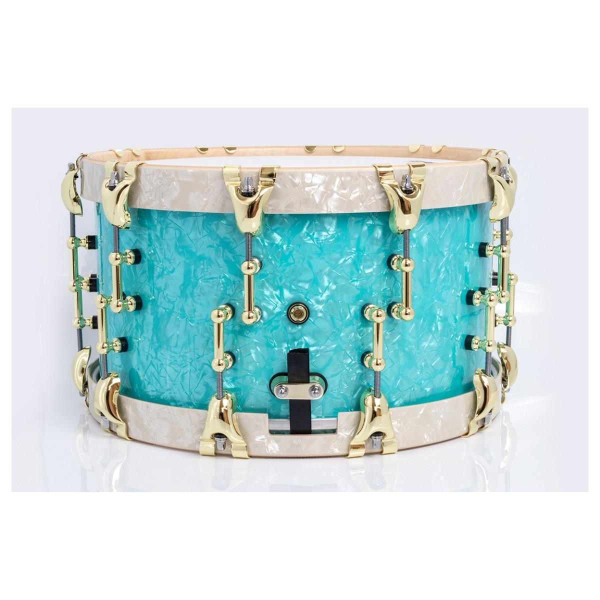 SJC Drums 14 x 8" Custom Snare, Aqua & Aged White Pearl at Gear4music