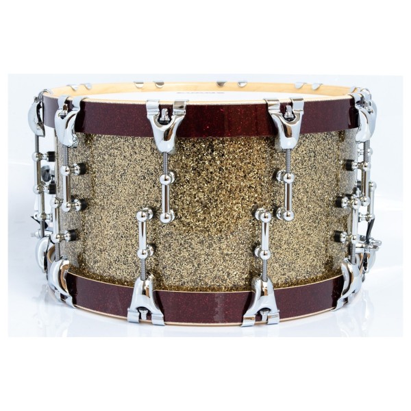 SJC Drums 14 x 8" Custom Snare, Ginger & Merlot Glitter at Gear4music