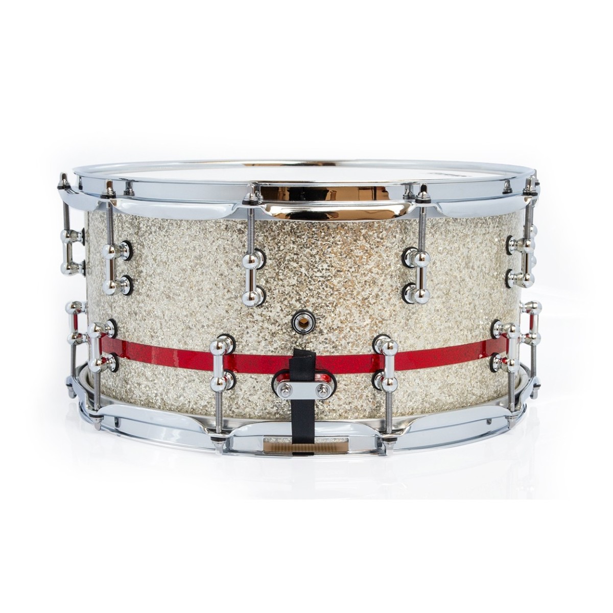 SJC Drums 14 x 7" Custom Snare, Silver & Red Glitter at Gear4music