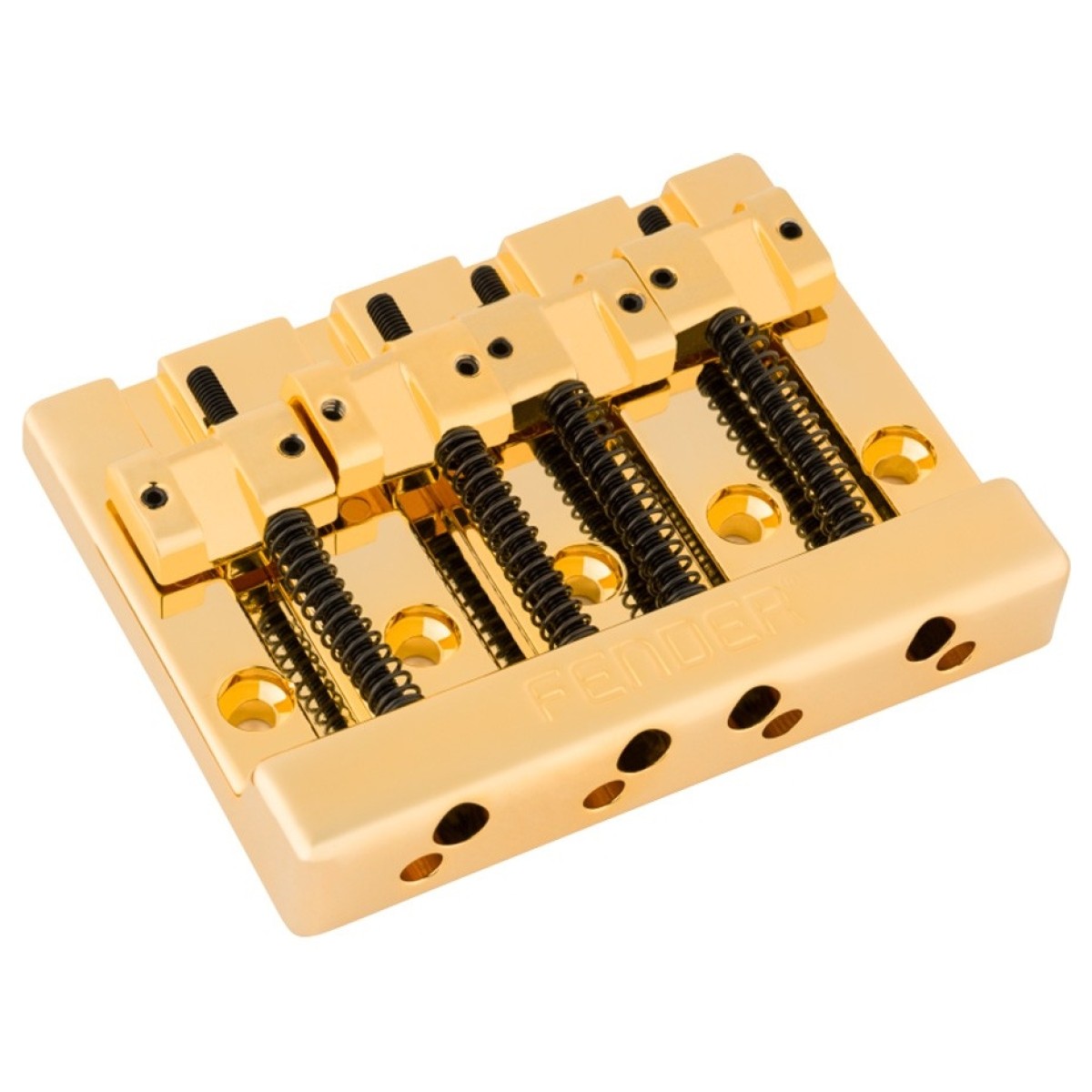 Fender HiMass 4-String Bass Bridge Assembly With Zinc Saddles, Gold at ...