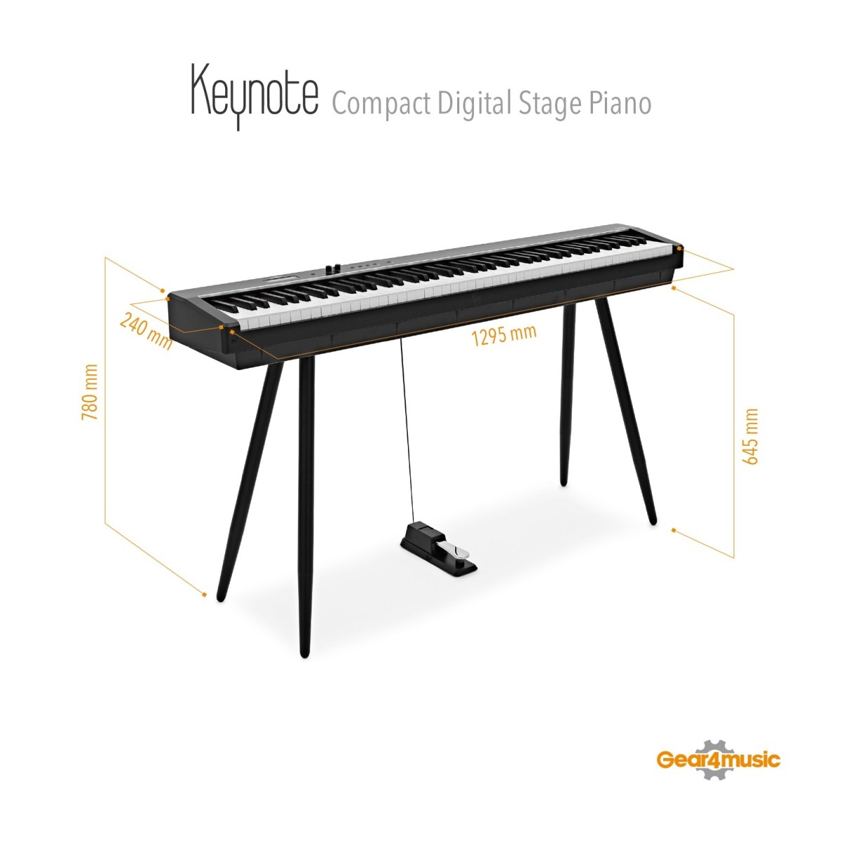 Keynote Compact Digital Stage Piano with Bluetooth, Stool Pack | Gear4music