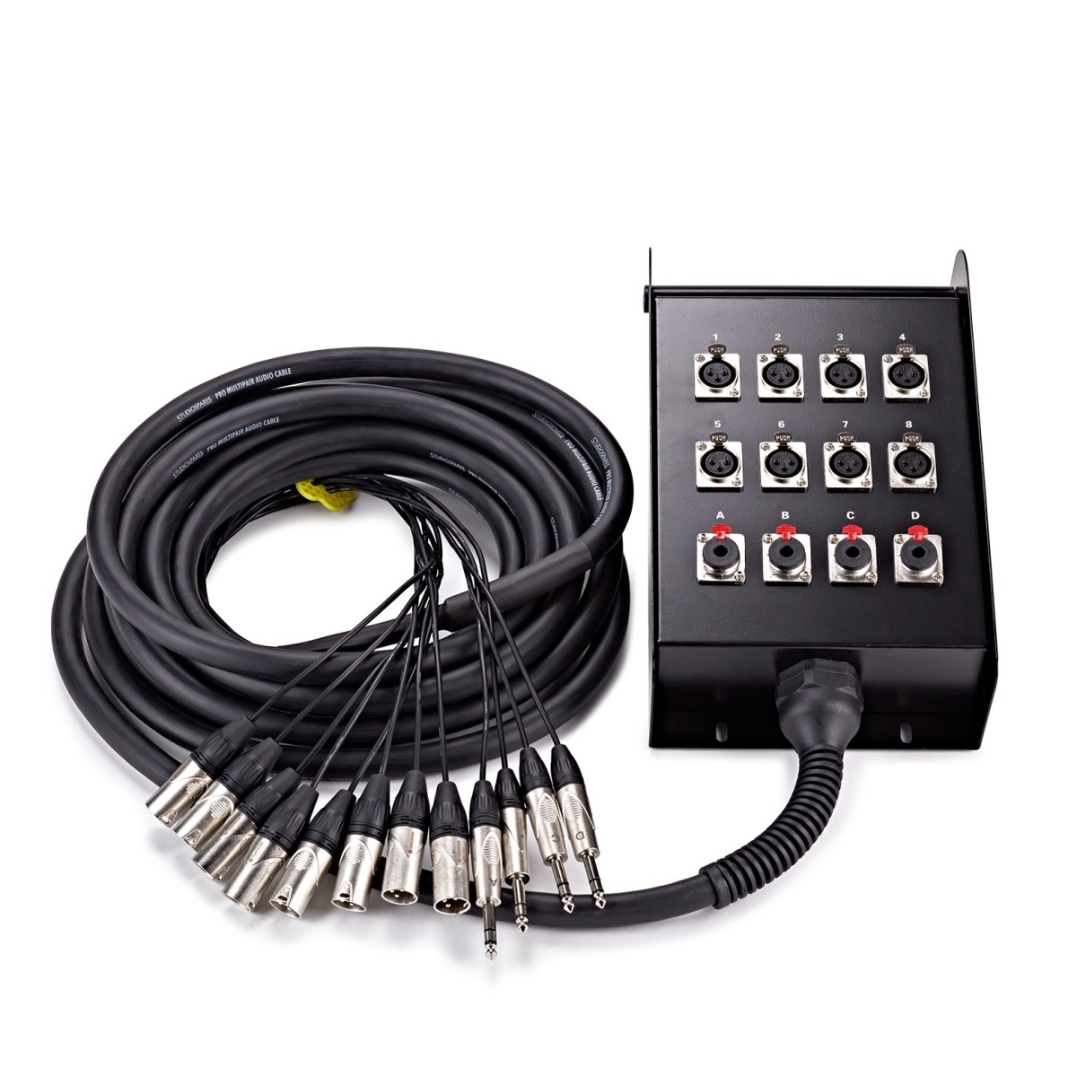 Studiospares 8 XLR/4 Buchse Stage Box & Schlange, 8m | Gear4music