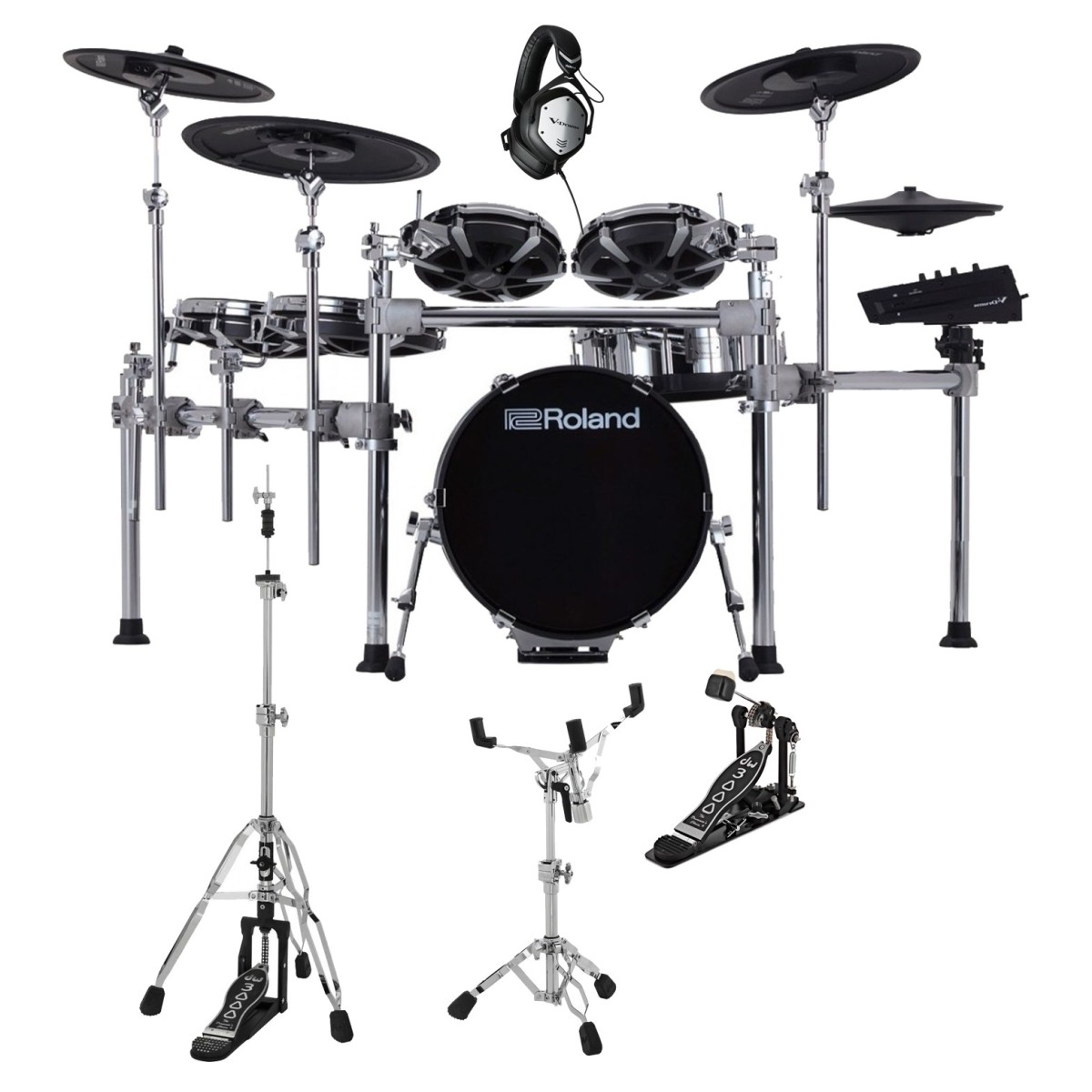 Roland TD716 V-Drums Electronic Drum Kit with DW Accessories at Gear4music