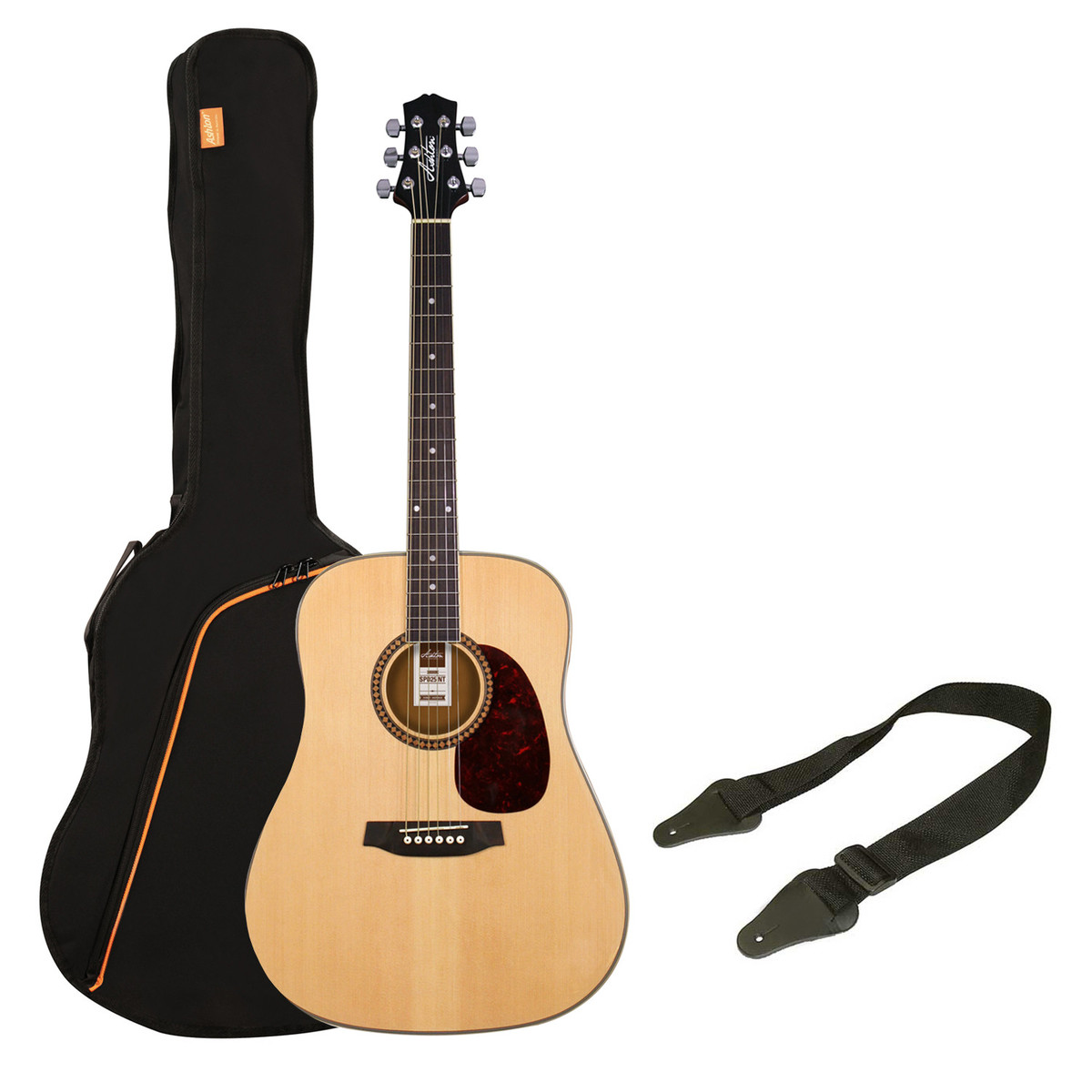 DISC Ashton SPD25 Acoustic Guitar Starter Pack, Natural Matte na ...