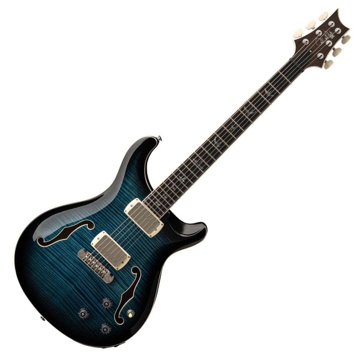 PRS SE Hollowbody II Piezo, Peacock Blue Smokeburst (2026) | Gear4music