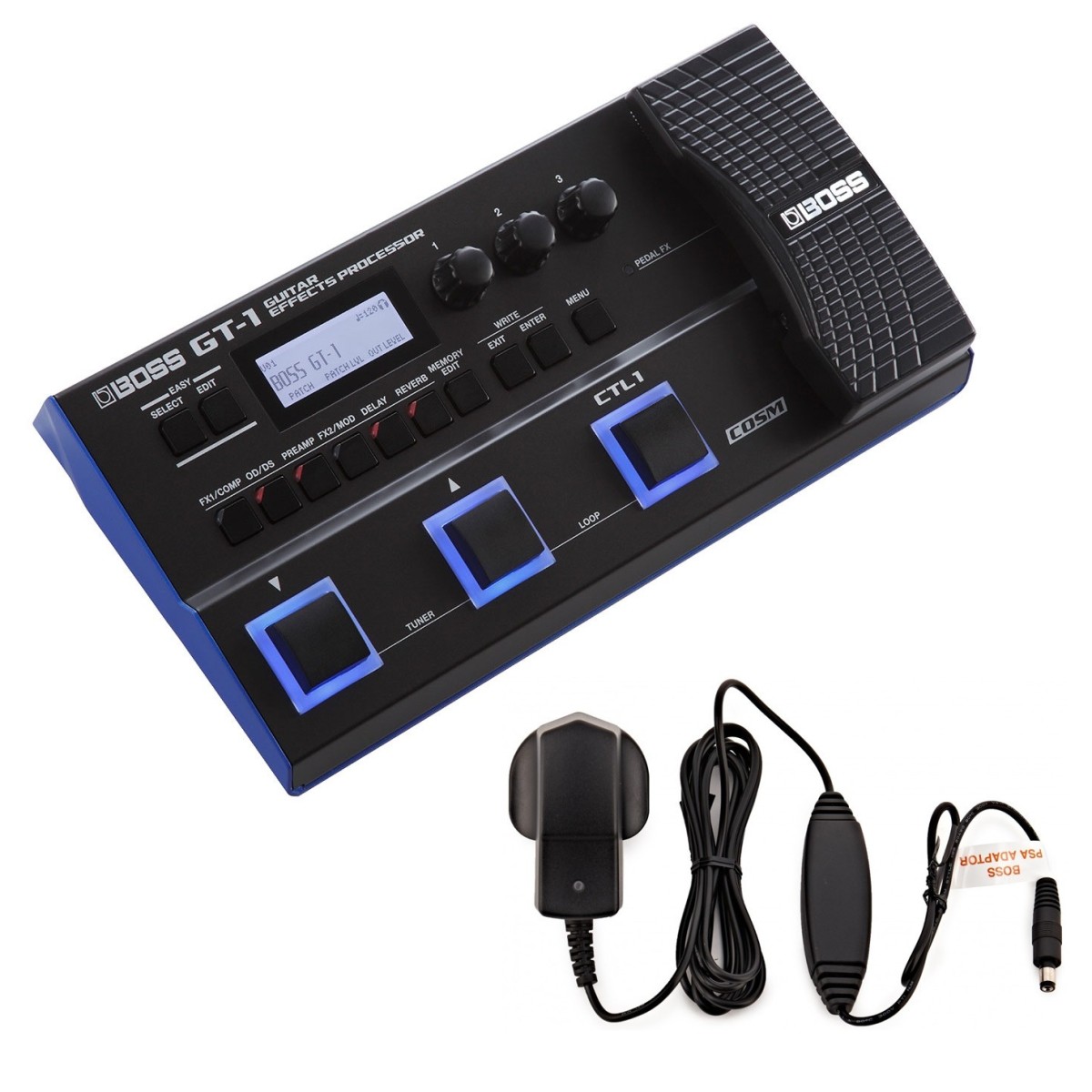 DISC Boss GT-1 Guitar Effects Processor with Power Supply at Gear4music