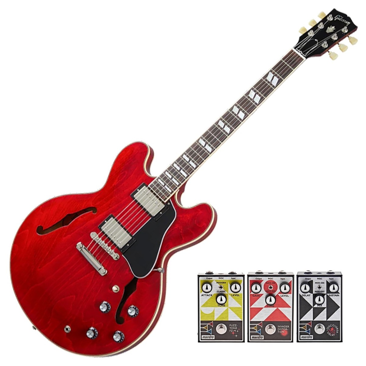 Gibson ES-345, Sixties Cherry w/ 3 Free Maestro Pedals | Gear4music