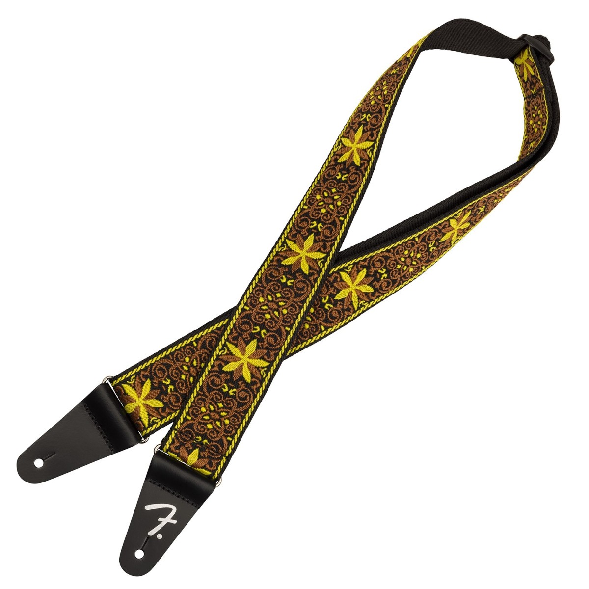 Fender Pasadena Woven Strap, Yellow Wallflower at Gear4music