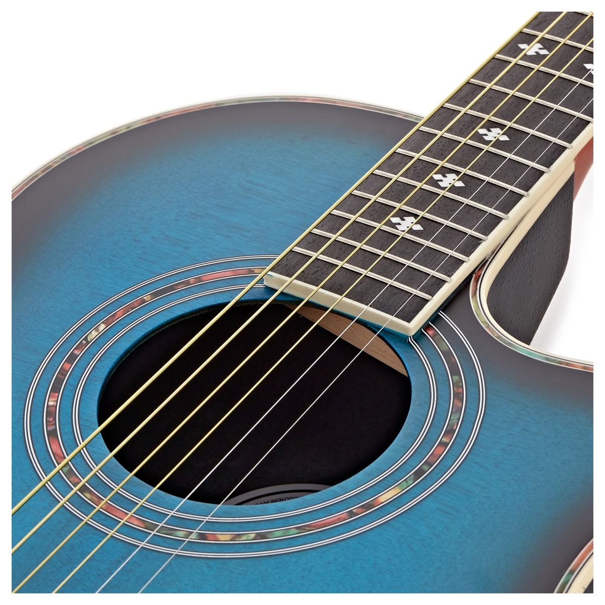 Roundback Electro Acoustic Guitar by Gear4music, Blue Burst - Nearly ...