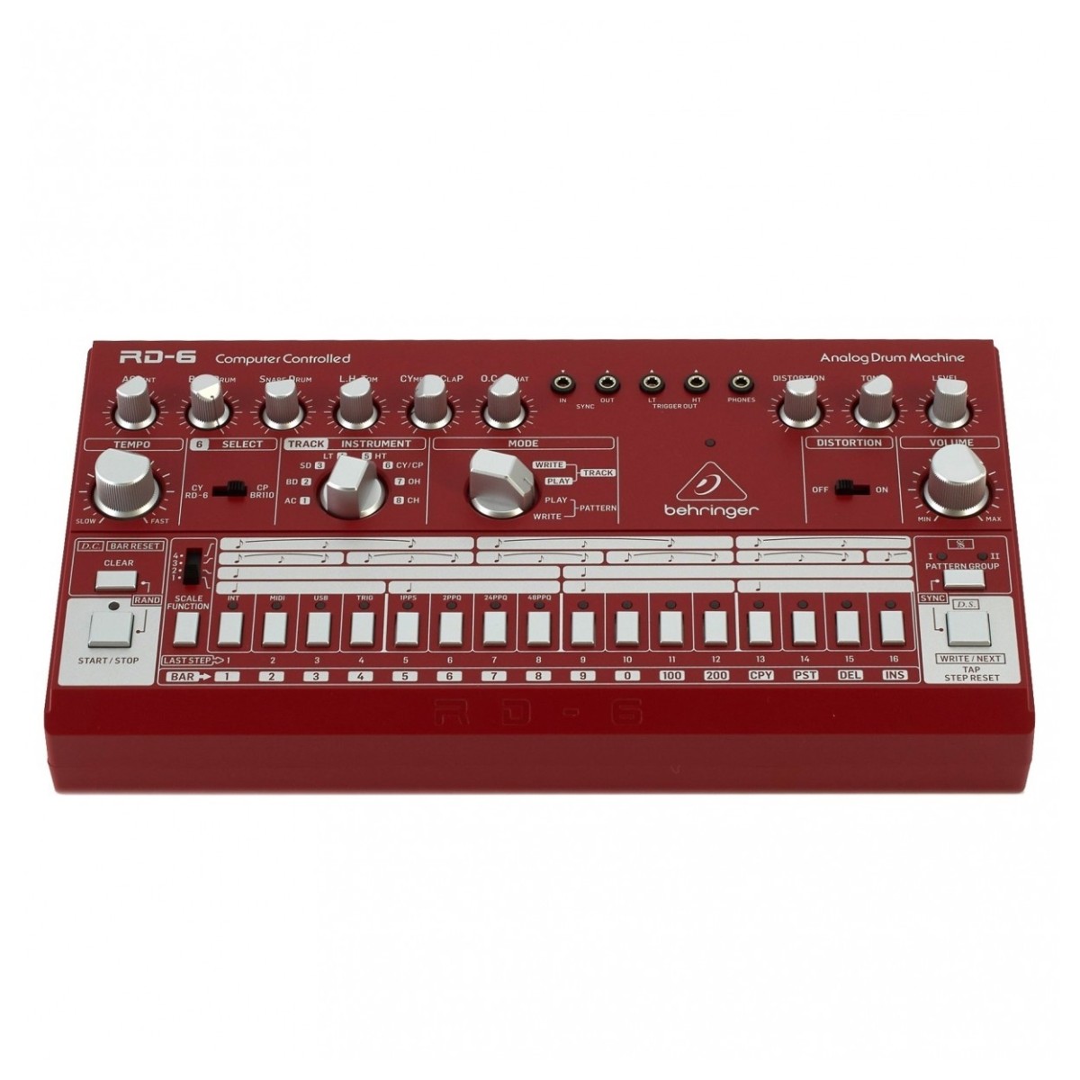 Behringer RD-6 Drum Machine, Red - Secondhand at Gear4music