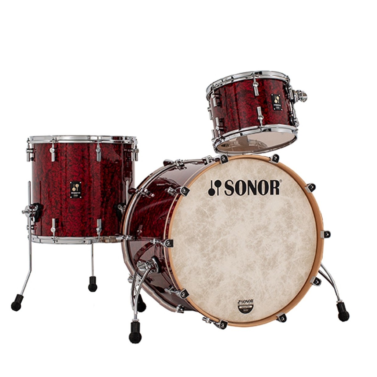 Sonor Momentum 22" 3pc Beech Shell Pack, Red Pearl | Gear4music