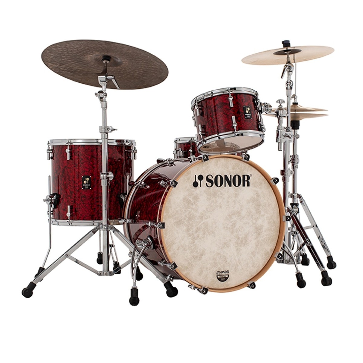 Sonor Momentum 22" 3pc Beech Shell Pack, Red Pearl | Gear4music