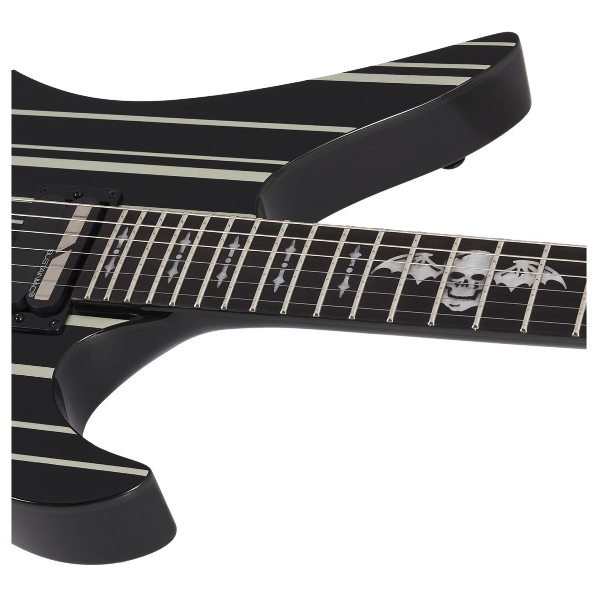 Schecter Synyster Custom-S, Gloss Black con rayas Pin Plata - Ex Demo ...