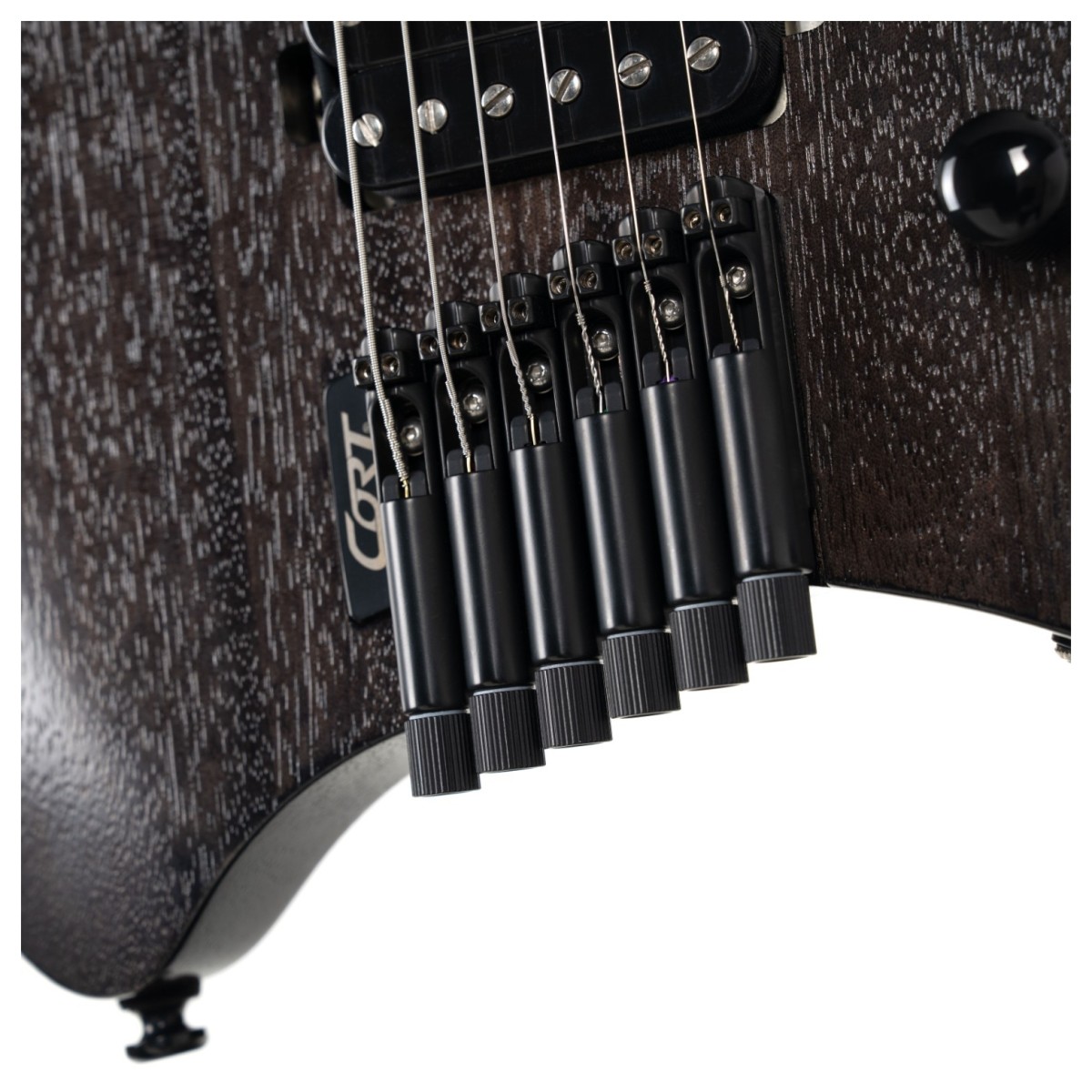 Cort Space G6MS Headless Multiscale Guitar, Semi Gloss Trans Black at ...