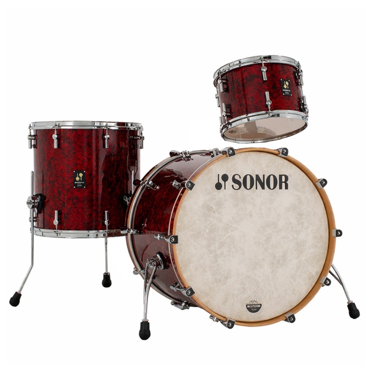 Sonor Momentum 22" 3pc Maple Shell Pack, Red Pearl | Gear4music