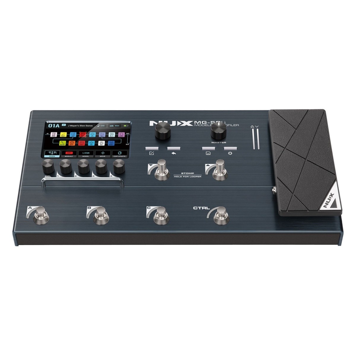 NUX MG50li Guitar Multi-FX Processor & Profiler, Blue at Gear4music