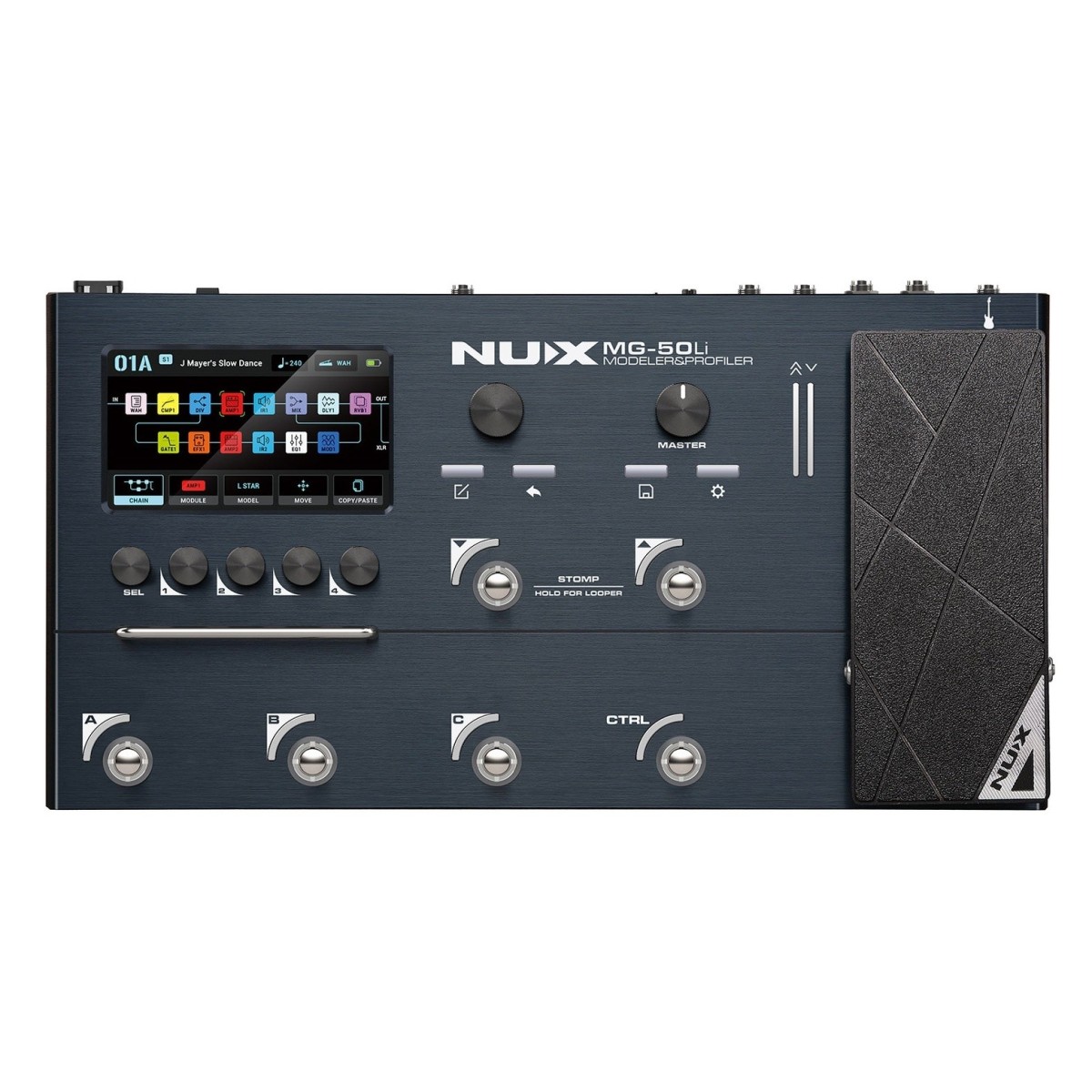 NUX MG50li Guitar Multi-FX Processor & Profiler, Blue at Gear4music