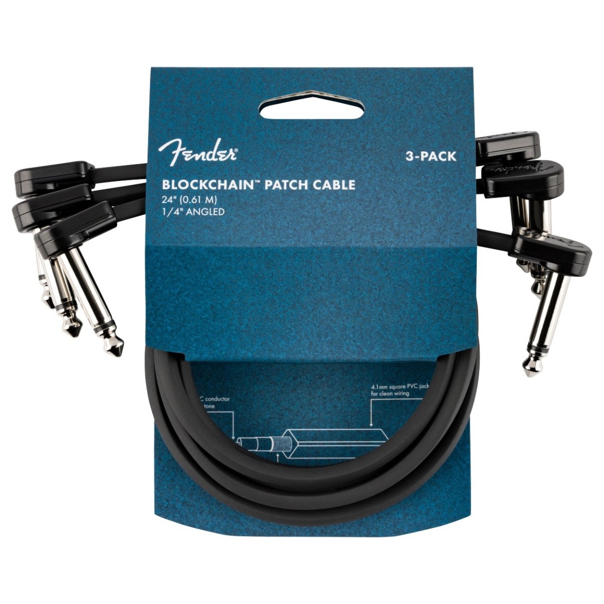 Fender Blockchain 24" Angle/Angle Patch Kabel, 3er-Pack | Gear4music