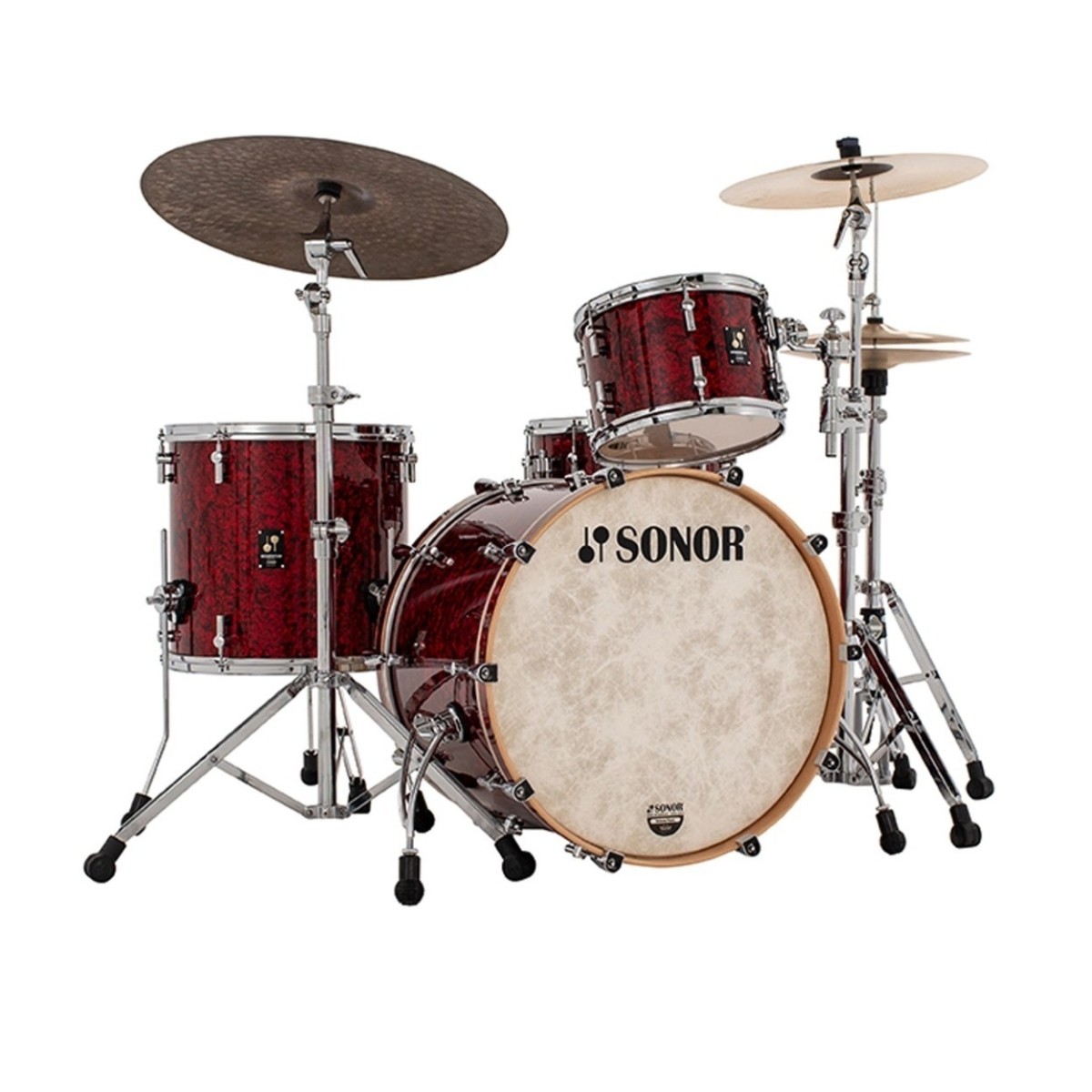 Sonor Momentum 22" 4pc Beech Shell Pack, Red Pearl na Gear4Music.com