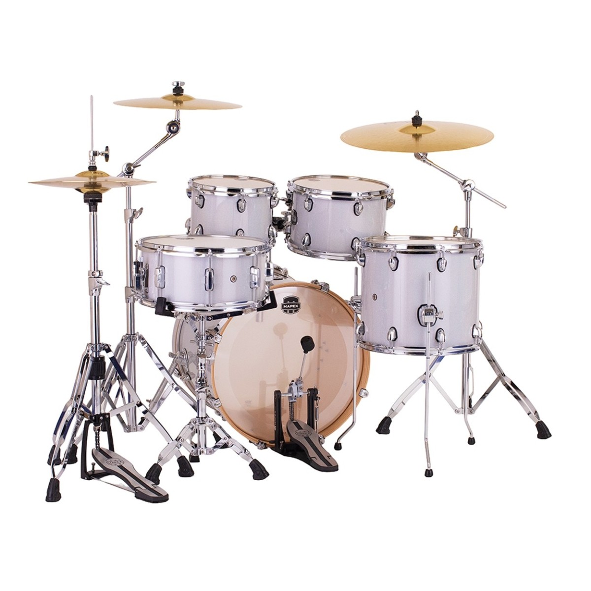 Mapex Mars Birch 20'' 5pc Fusion Drum Kit w/Cymbals, Diamond Sparkle ...