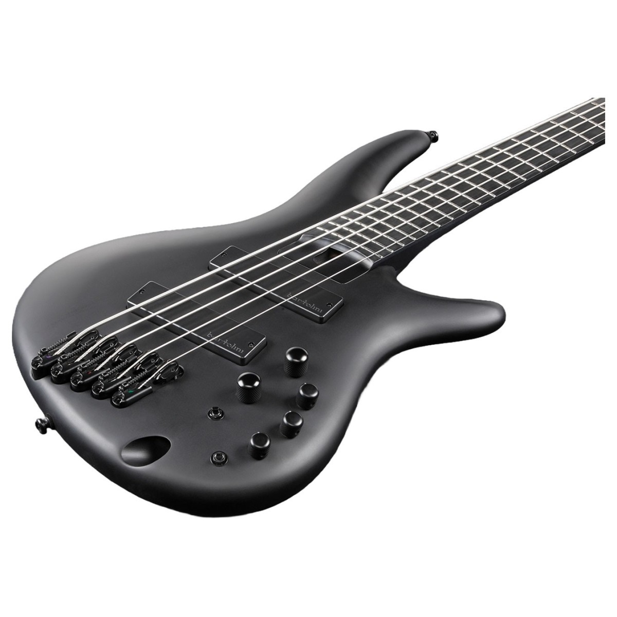 Ibanez SRMS625EX Iron Label 5-String Bass, Black Flat at Gear4music