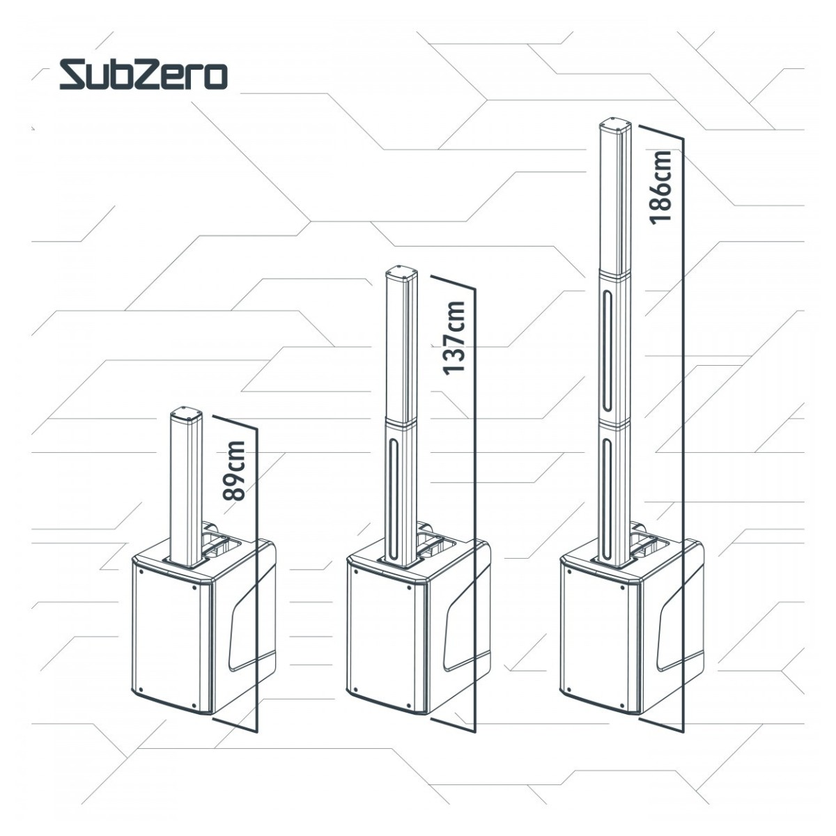 SubZero L48 Bluetooth Column DSP PA System with Cover | Gear4music