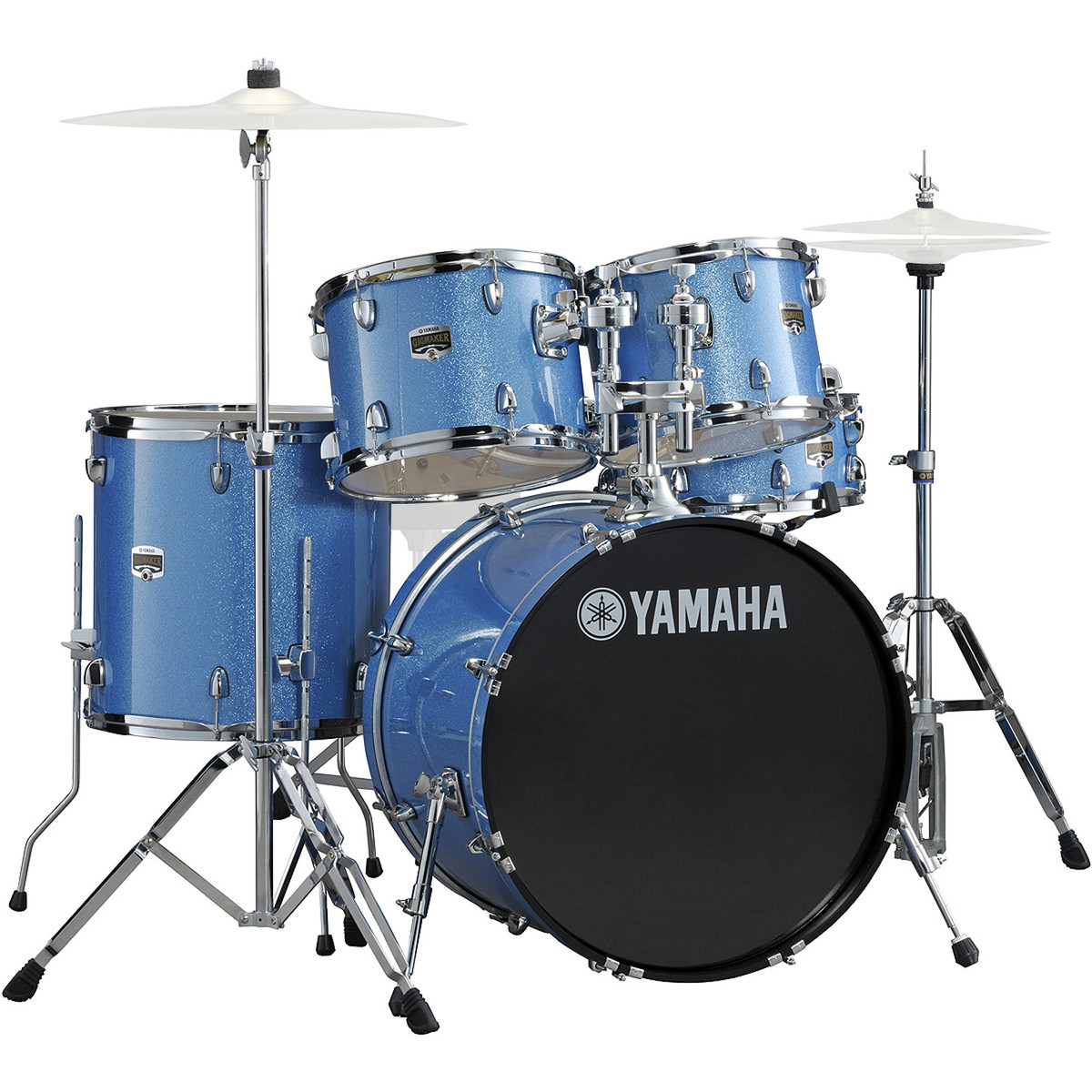 DISC Yamaha Gigmaker 20'' Fusion Drum Kit, Blue Ice Glitter at Gear4music