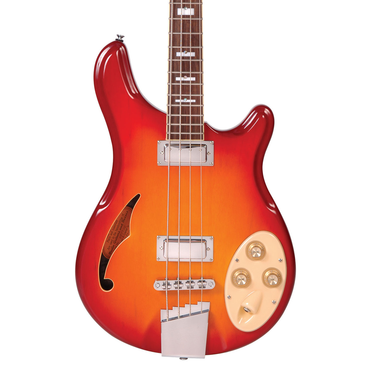 SONDERANGEBOT Italia Rimini 4 Bassgitarre, Cherry Sunburst mit Gig Bag ...