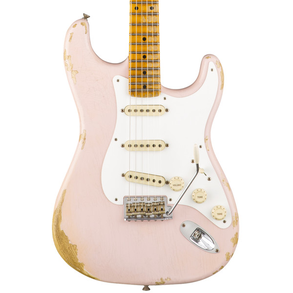 DISC Fender Custom Shop Limited 1956 Relic Strat, Faded Shell Pink at ...