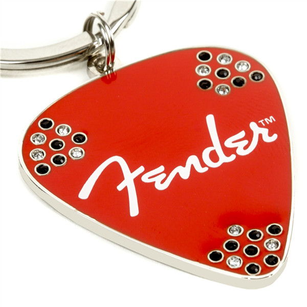 DISC Fender Red Pick Rhinestone Key Chain at Gear4music