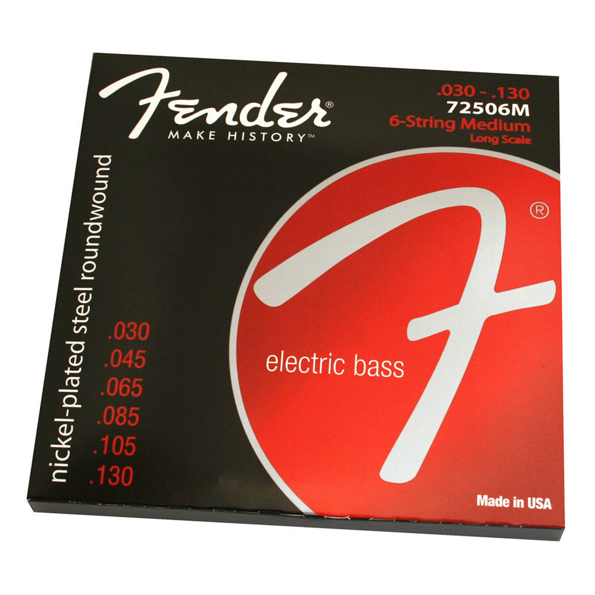 DISC Fender 72506M Nickel Plated Steel Bass Guitar Strings, 30-130 at ...