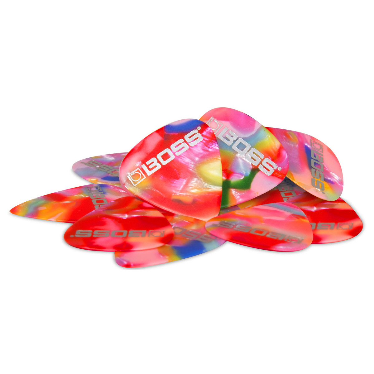 Boss Celluloid Pick Medium 12 Pack, Mosaic at Gear4music